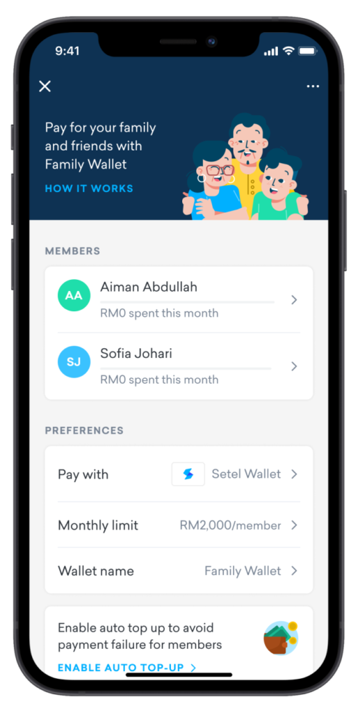 Family Wallet | Setel