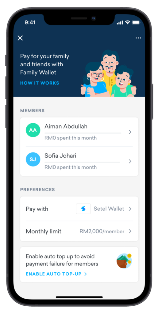 Family Wallet | Setel