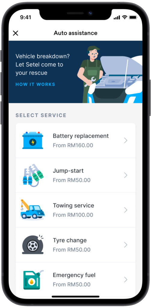Auto assistance | Setel