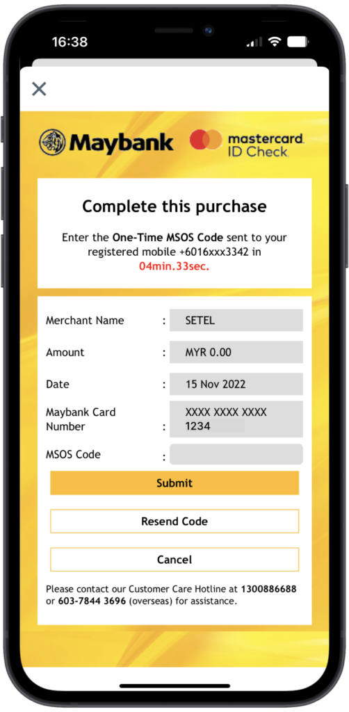 Add bank card | Setel