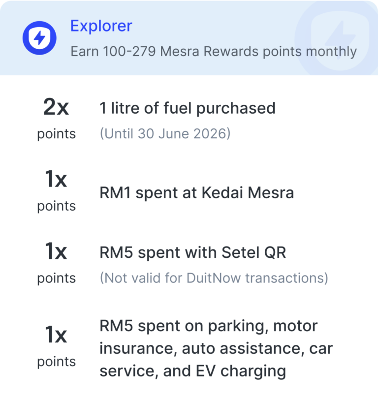 Mesra membership tiers | Setel