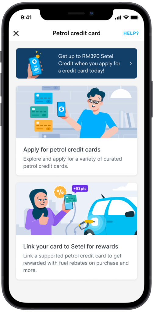 Get up to RM390* Setel Credit