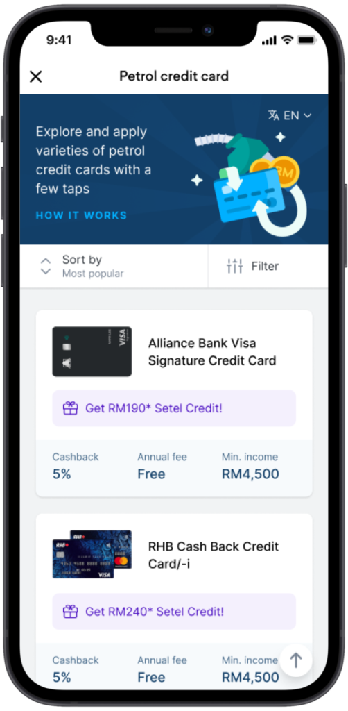 Apply Credit Card | Setel