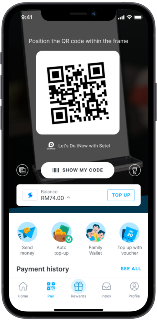 Scan & pay with DuitNow QR | Setel
