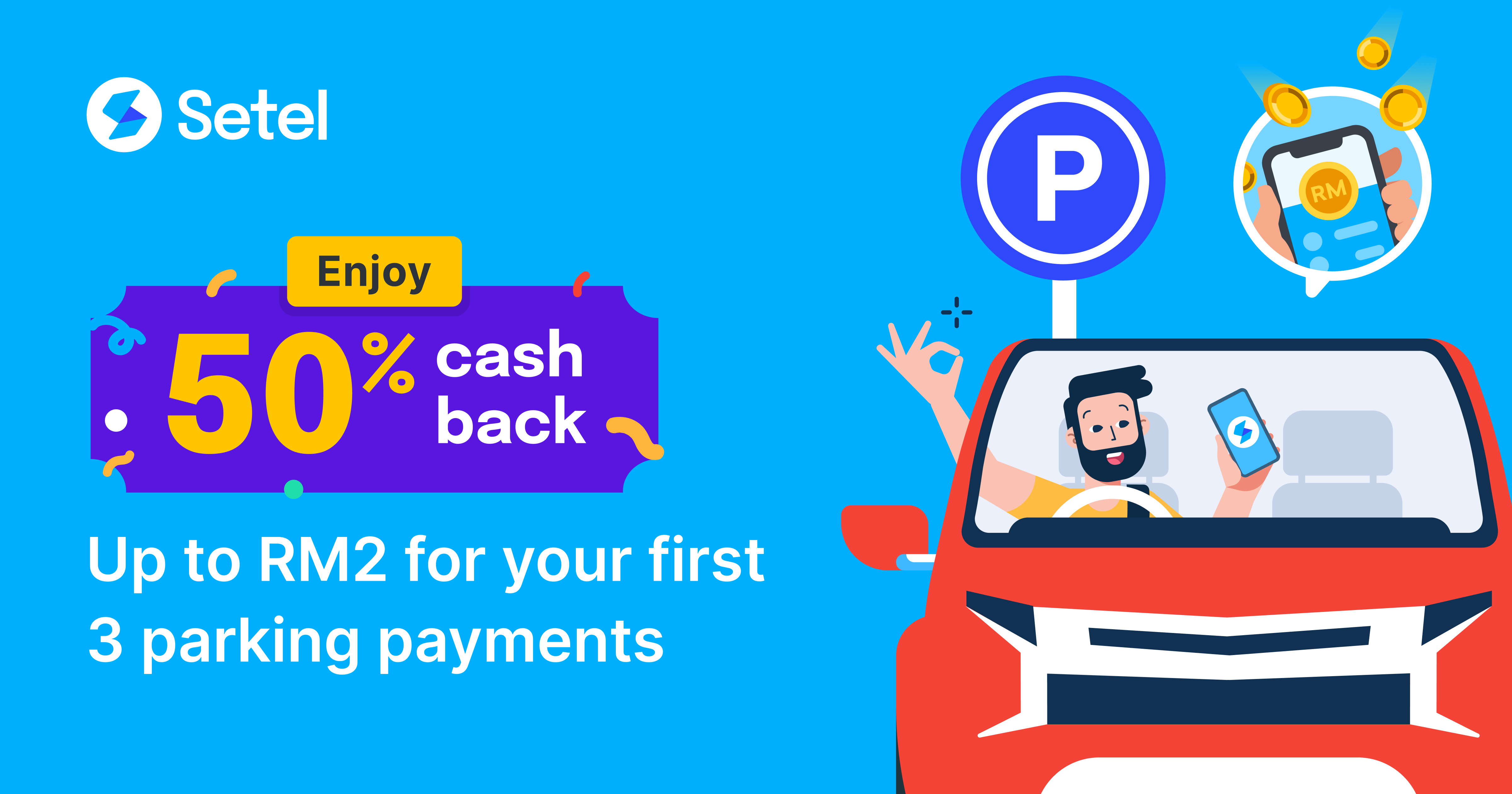 50% Parking Evergreen Cashback Campaign Terms and Conditions