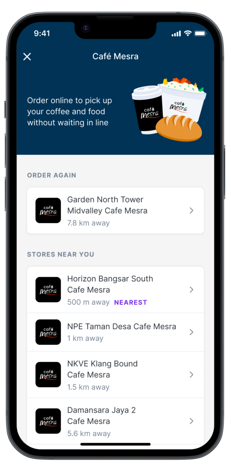 Café Mesra pick-up | Setel